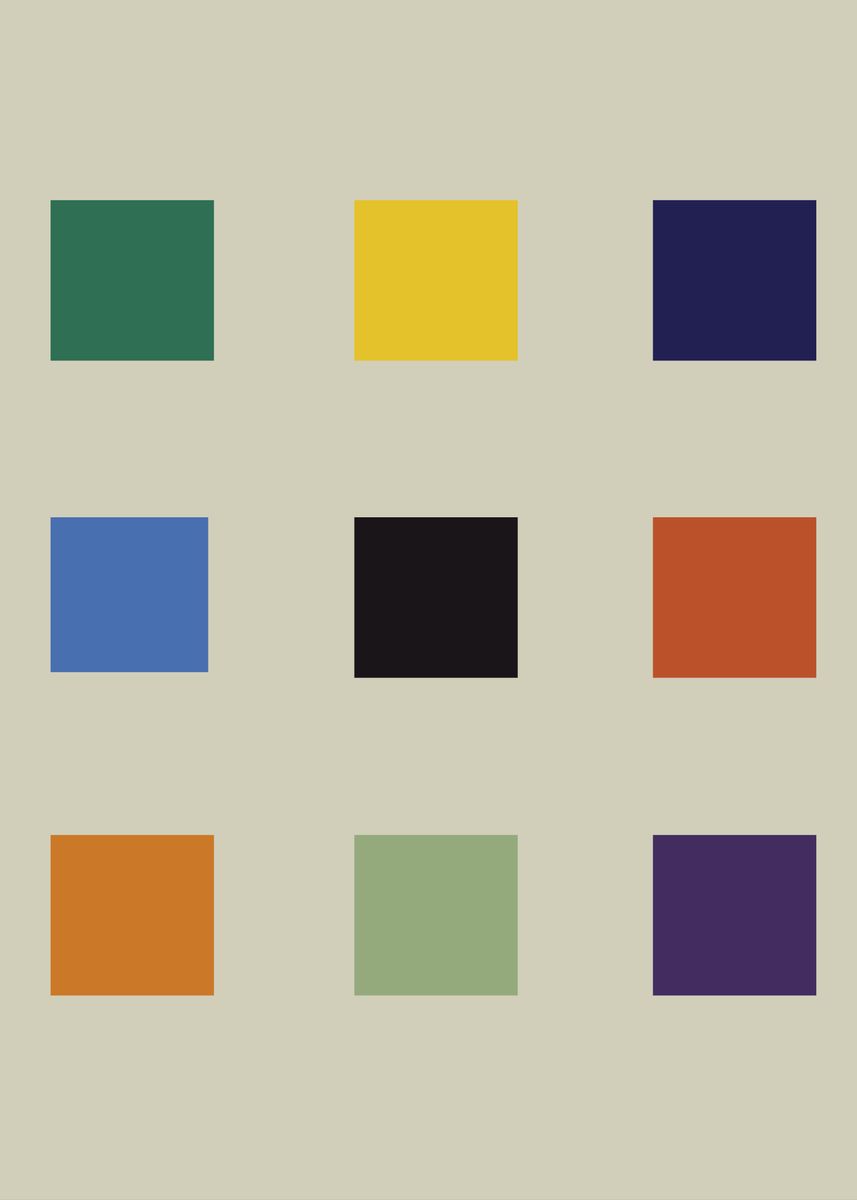 'Bauhaus Color Palette Squares' Poster, picture, metal print, paint by ...
