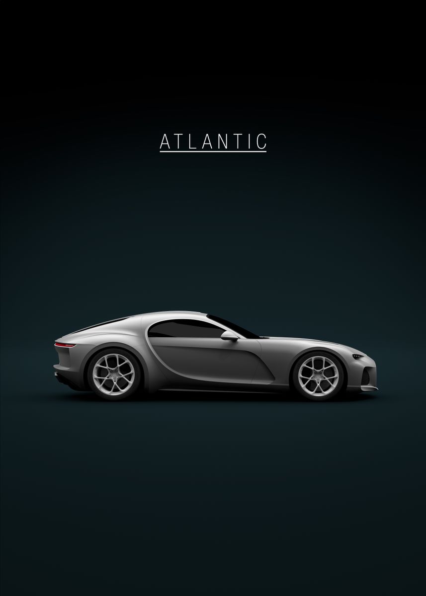 'Grey Bugatti Atlantic (concept car) - Green Tint' Poster, picture ...