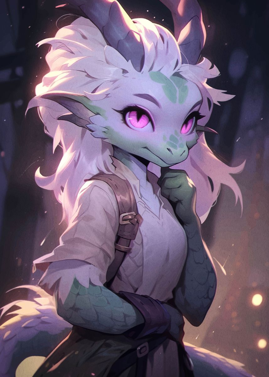 'Dragon Girl Portrait' Poster, picture, metal print, paint by Fiza ...