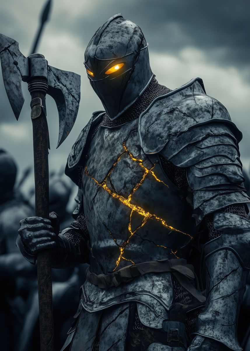 'Cracked Armor Knight' Poster, picture, metal print, paint by ...