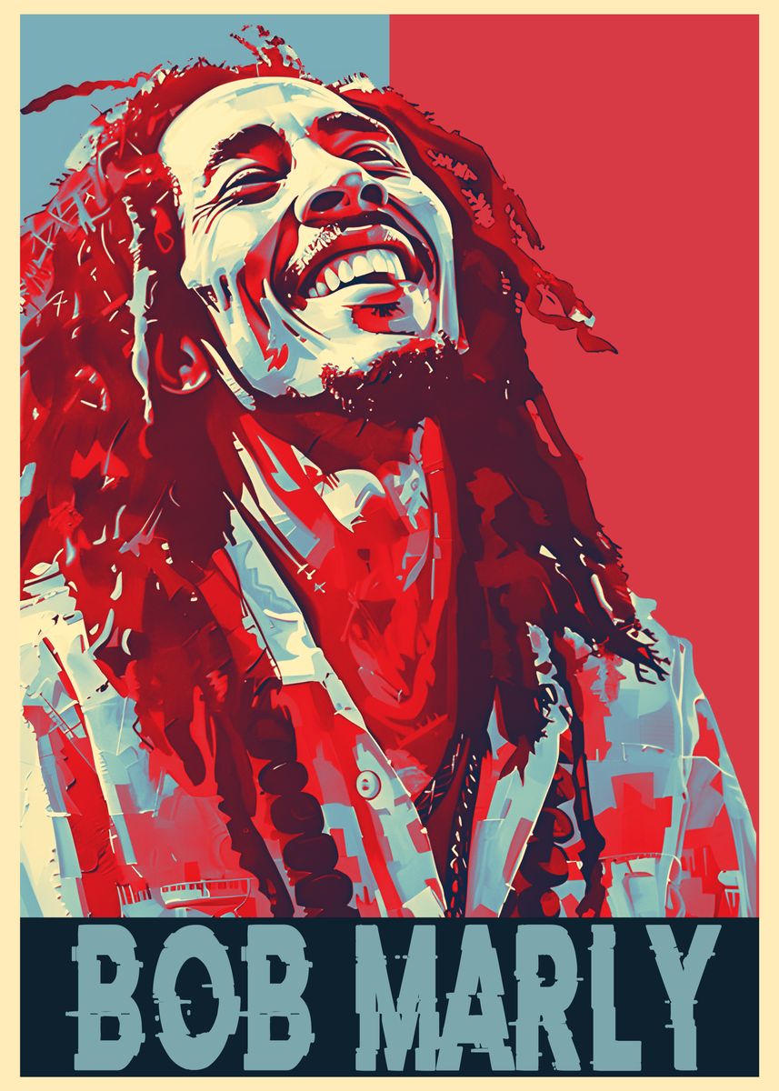 'Bob Marley Portrait' Poster, picture, metal print, paint by CLOVE ...