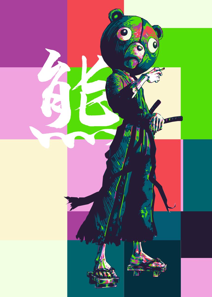 'Kuma Pop Art' Poster, picture, metal print, paint by Bajingseng | Displate