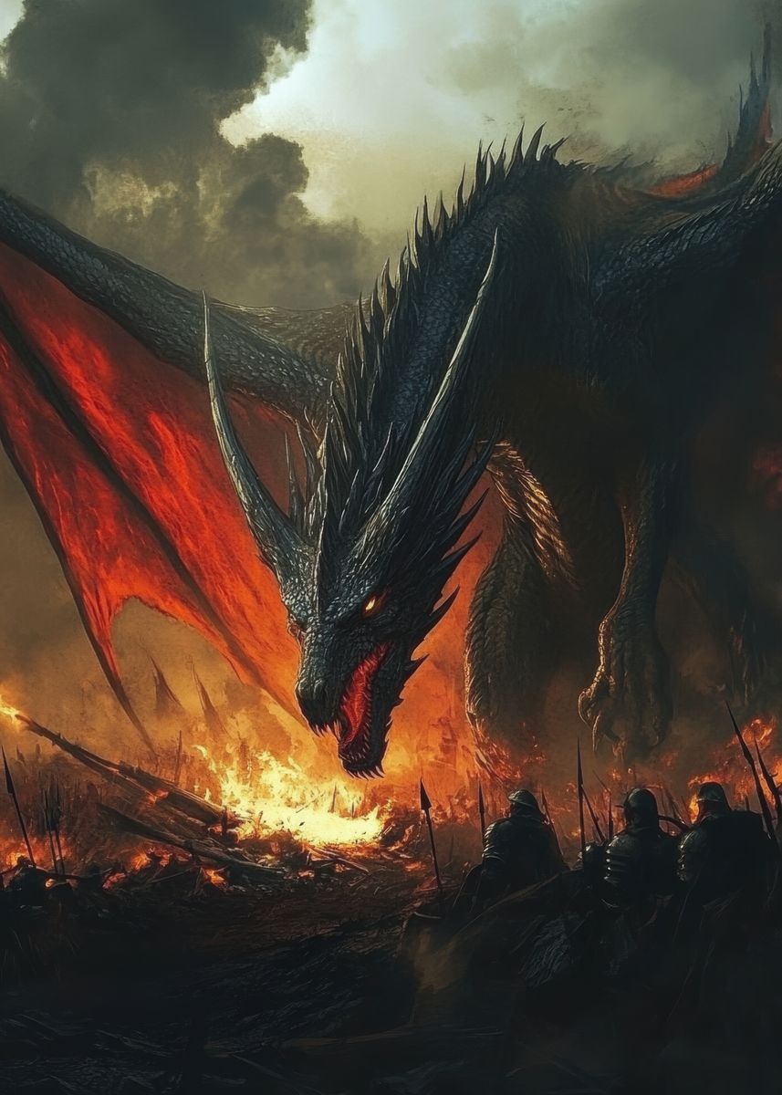 'Dragon Fire' Poster, picture, metal print, paint by zakedragon | Displate