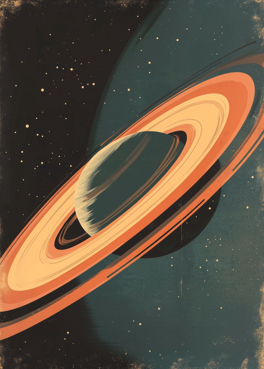'Visit Saturn Rings' Poster, picture, metal print, paint by Usama ...