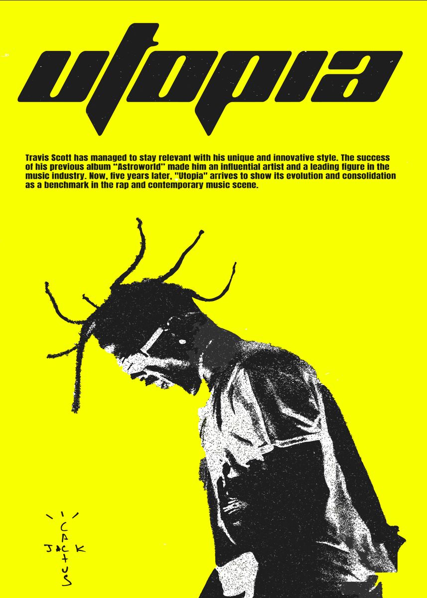 'Travis Scott Utopia Album' Poster, picture, metal print, paint by Elg ...
