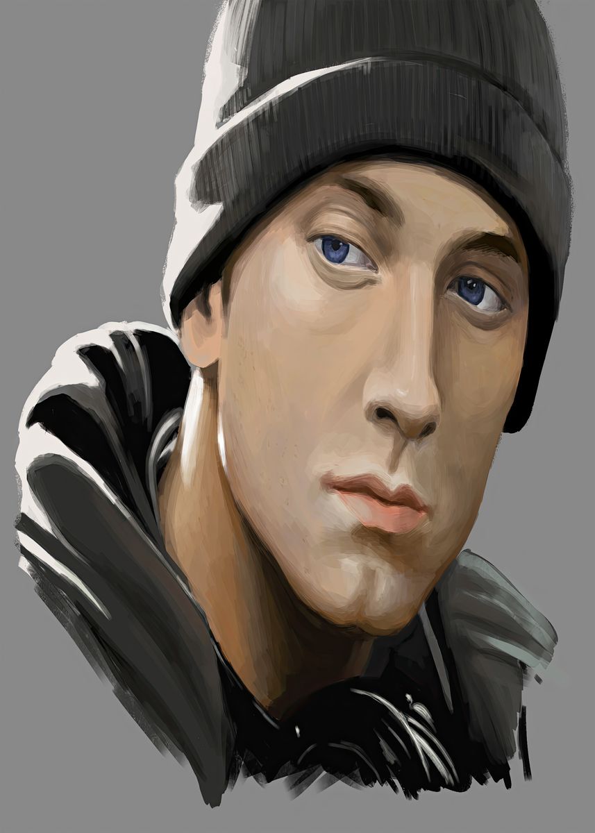 'Eminem Portrait' Poster, picture, metal print, paint by | Displate