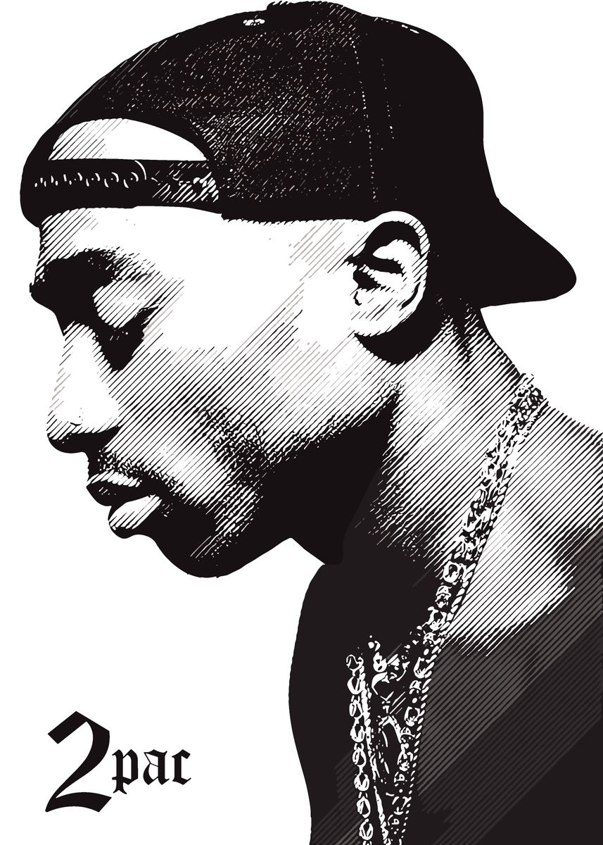 '2Pac Portrait' Poster, picture, metal print, paint by VisionPrint ...