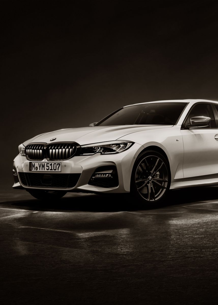 'White BMW 3 Series' Poster, picture, metal print, paint by Monster Car ...