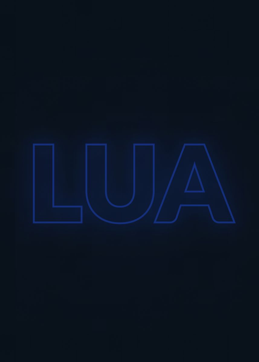 'Neon Blue LUA Sign' Poster, picture, metal print, paint by Wisnu ...