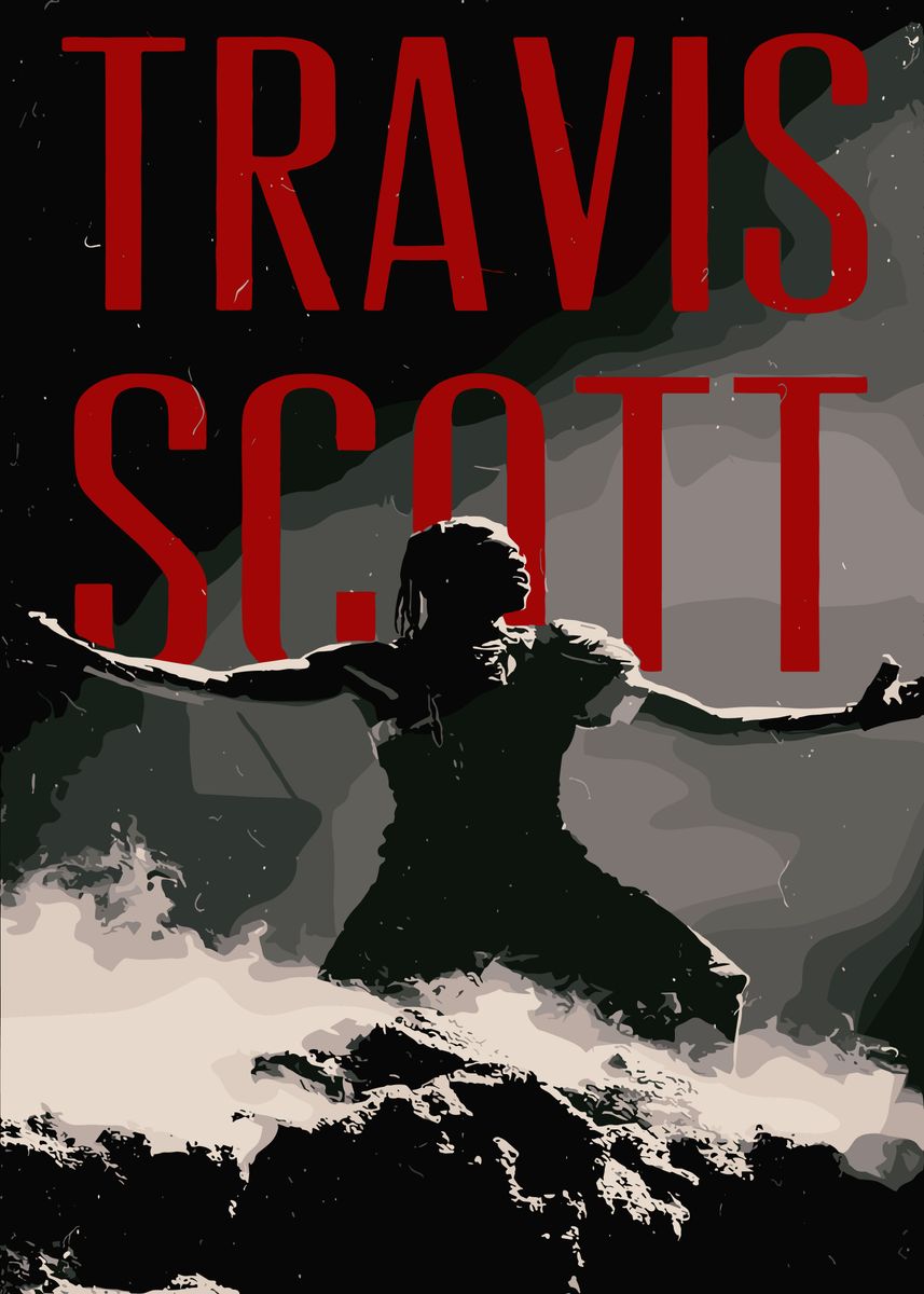 'Travis Scott Silhouette' Poster, picture, metal print, paint by Elg ...