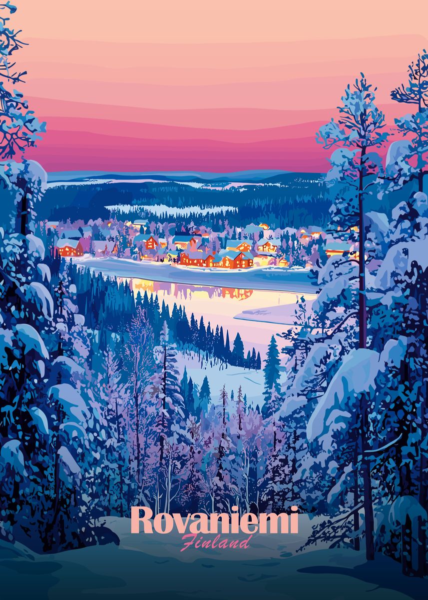 'Rovaniemi Finland Winter Landscape' Poster, picture, metal print ...