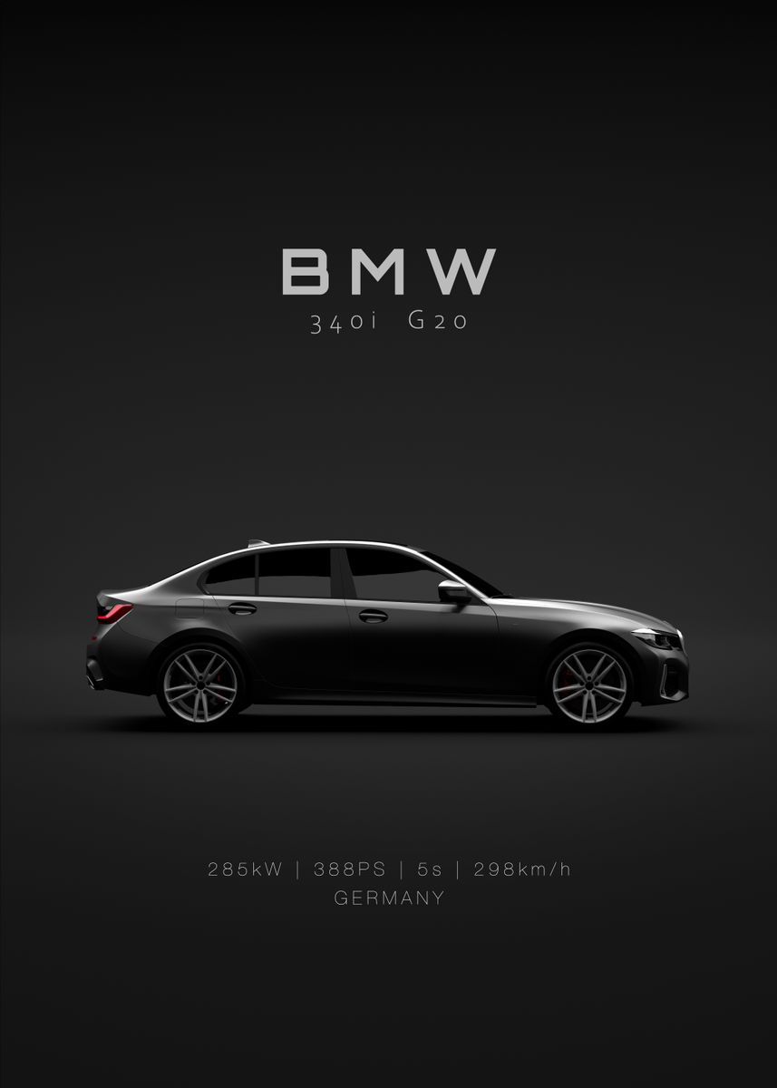 'BMW 3-series M340i 2020 - Specs' Poster, picture, metal print, paint ...