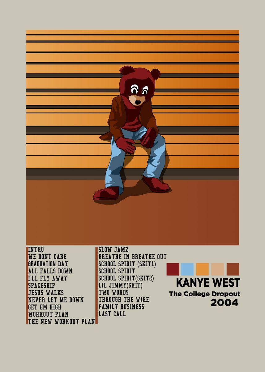 'Kanye West College Dropout Album Cover' Poster, picture, metal print ...