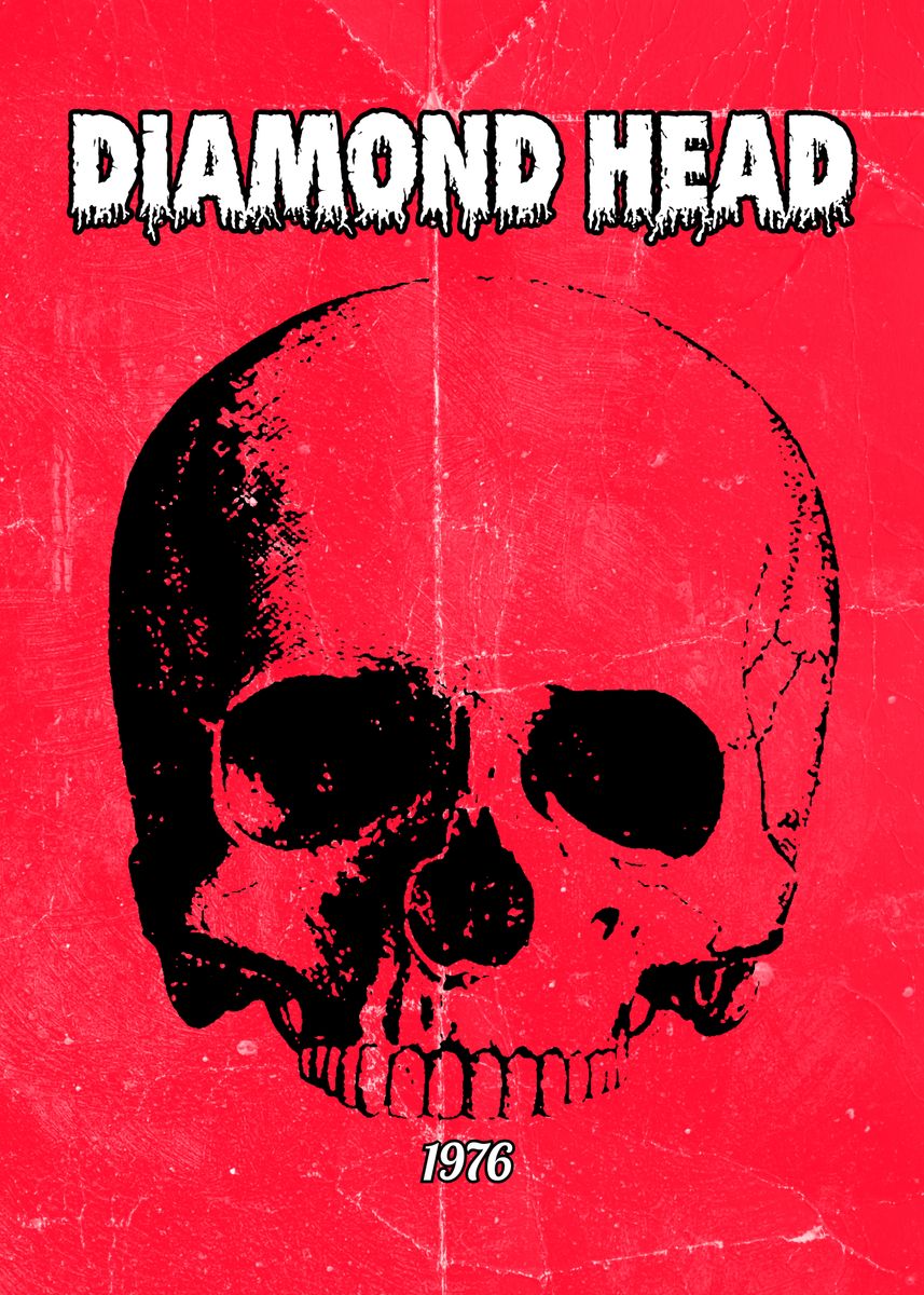 'Diamond Head Skull Poster' Poster, picture, metal print, paint by ...