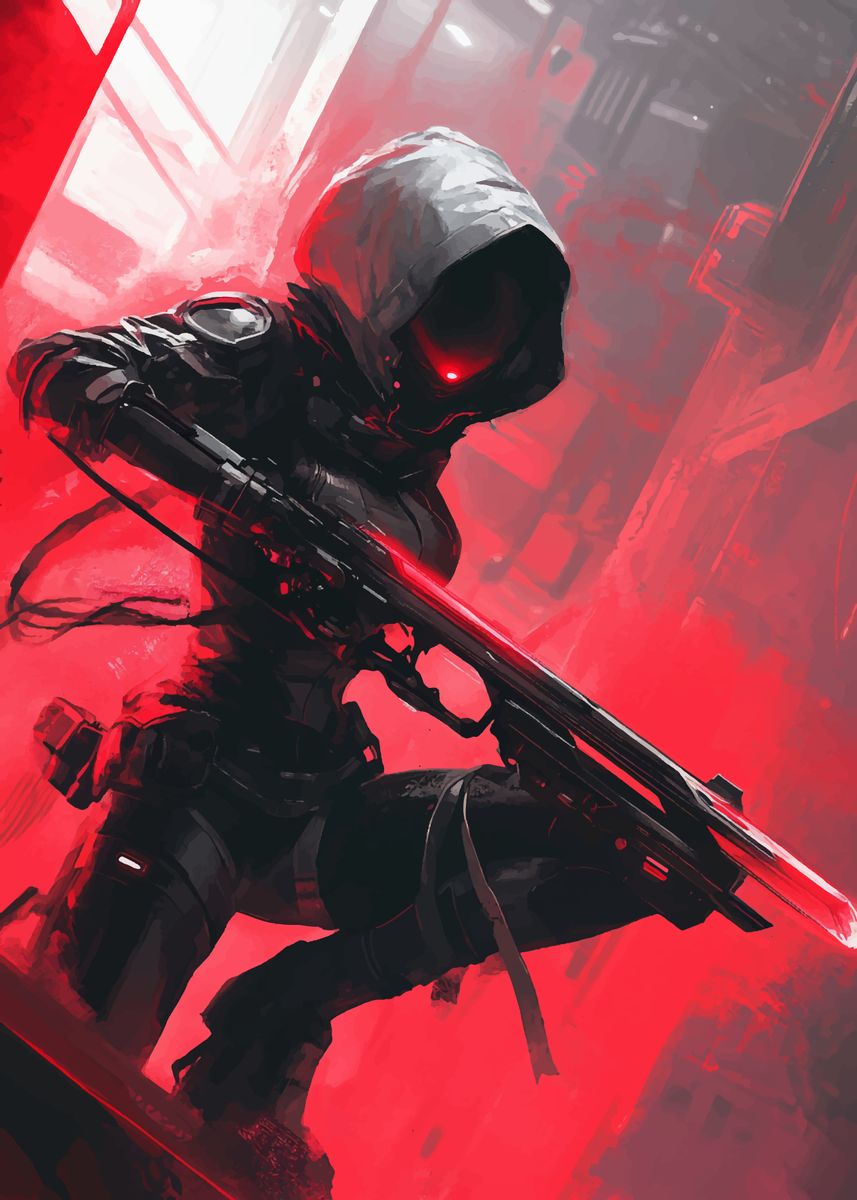 '2B Cyberpunk Anime Art' Poster, picture, metal print, paint by in here ...