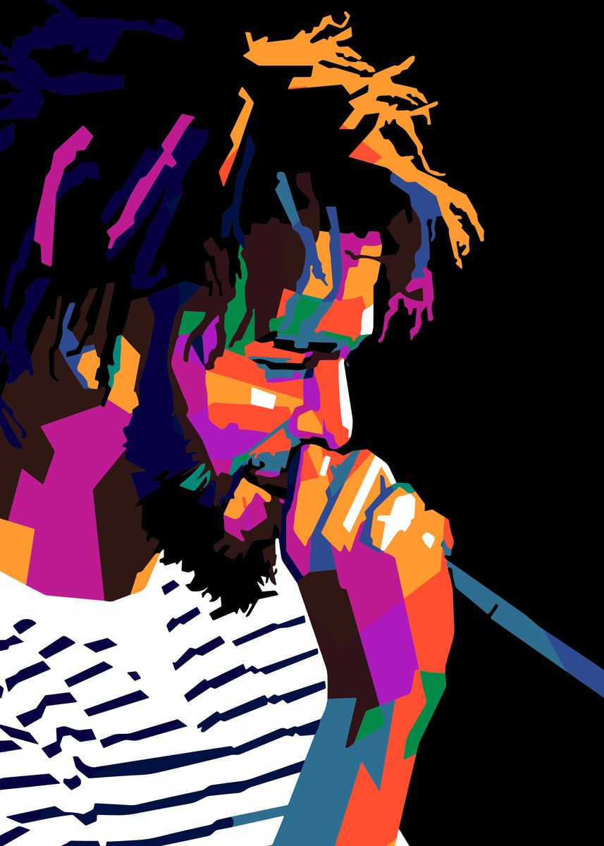 'J. Cole Pop Art Portrait wpap' Poster, picture, metal print, paint by ...