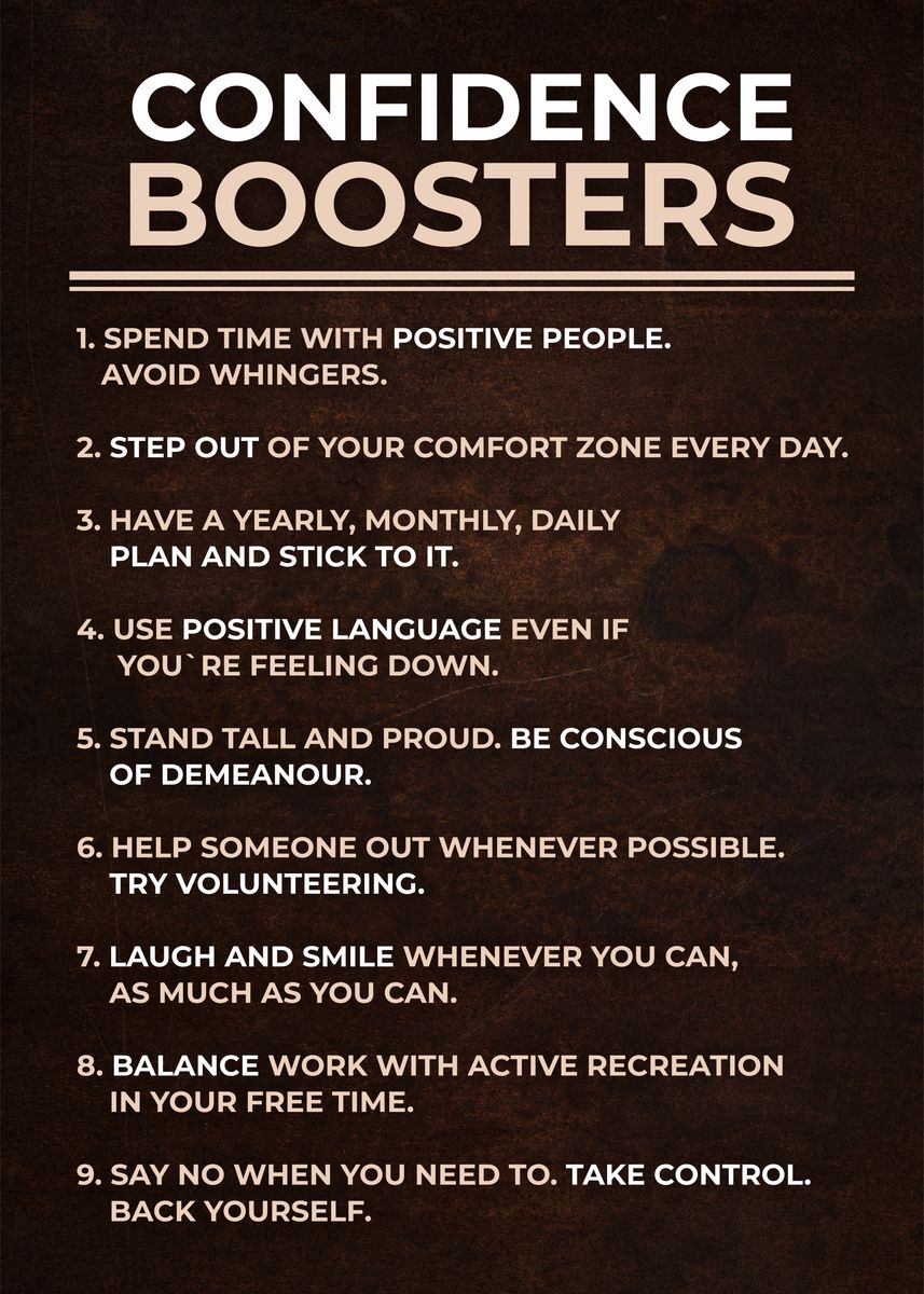 'Confidence Boosters' Poster, picture, metal print, paint by wise ...
