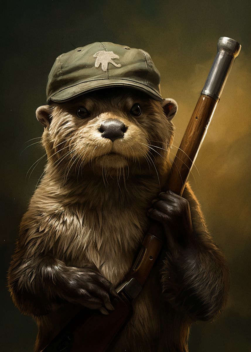 'Otter Soldier' Poster, picture, metal print, paint by HaganAleah ...