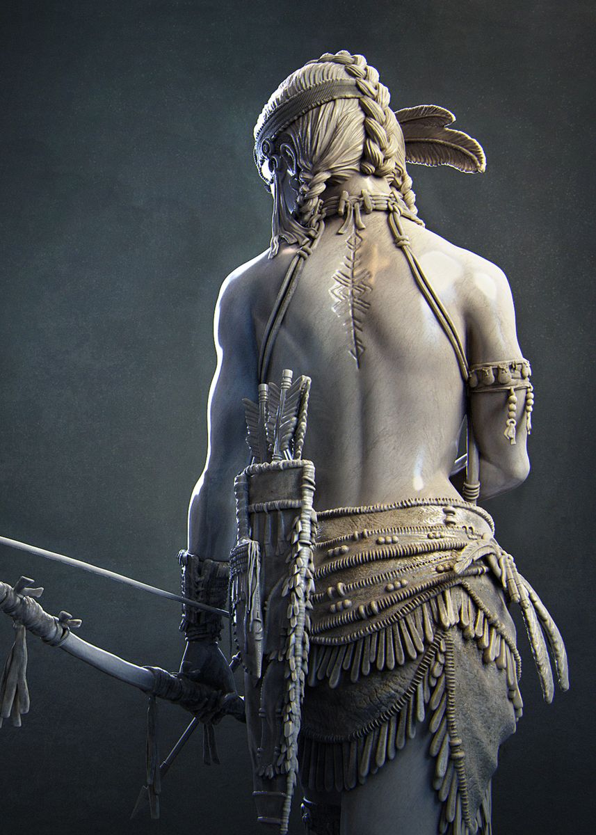 'Kora The Tribal Warrior' Poster, picture, metal print, paint by ...