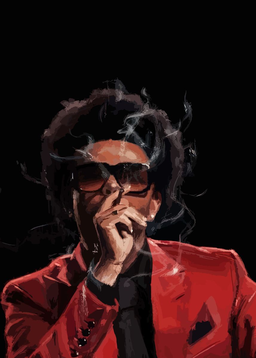 'The Weeknd Smoking' Poster, picture, metal print, paint by AlteoWn ...