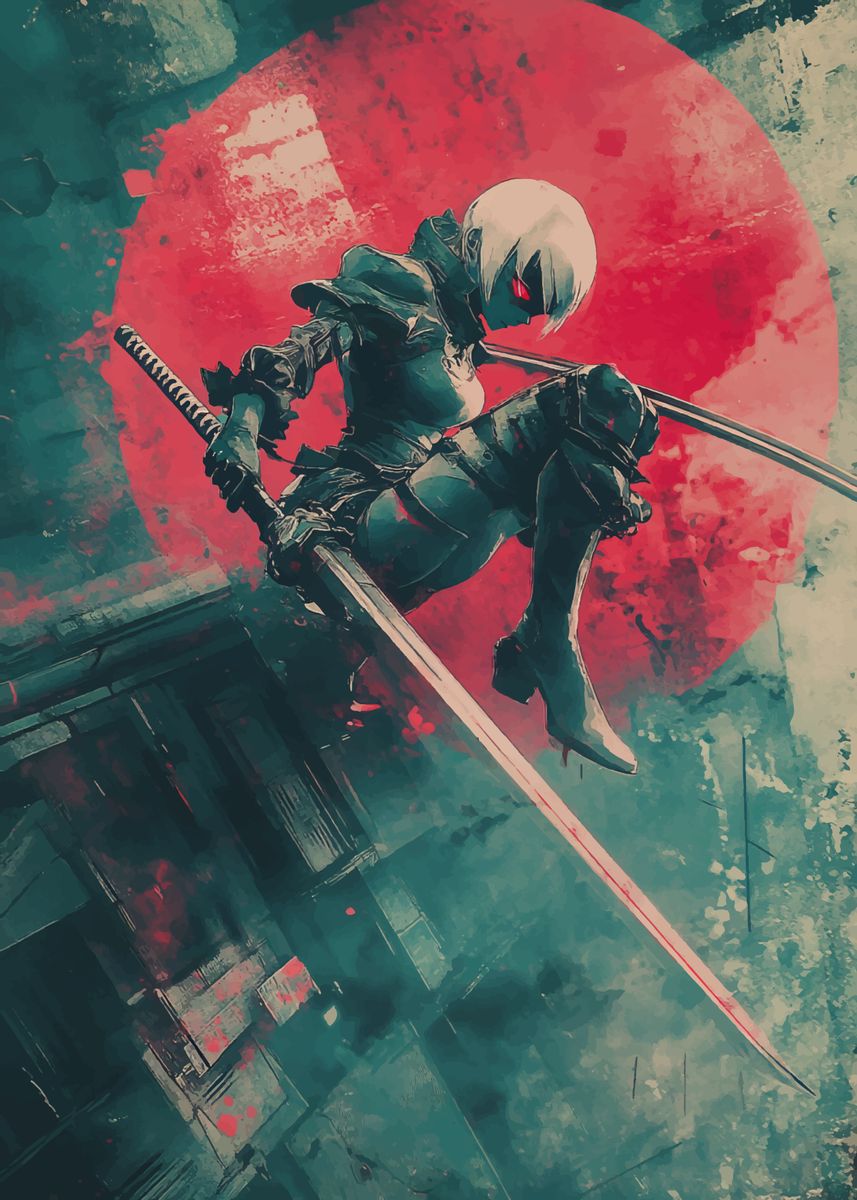 'Nier automata 2B' Poster, picture, metal print, paint by in here art ...