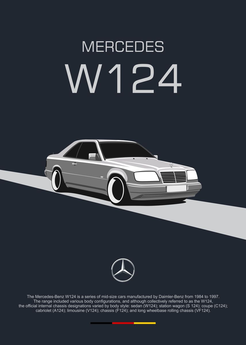 'Mercedes-Benz W124 ' Poster, picture, metal print, paint by Muezzahero ...