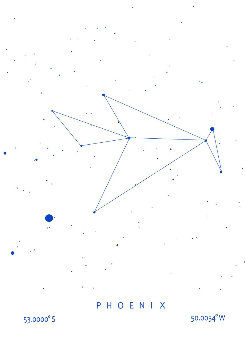'Phoenix Constellation with blue theme' Poster, picture, metal print ...