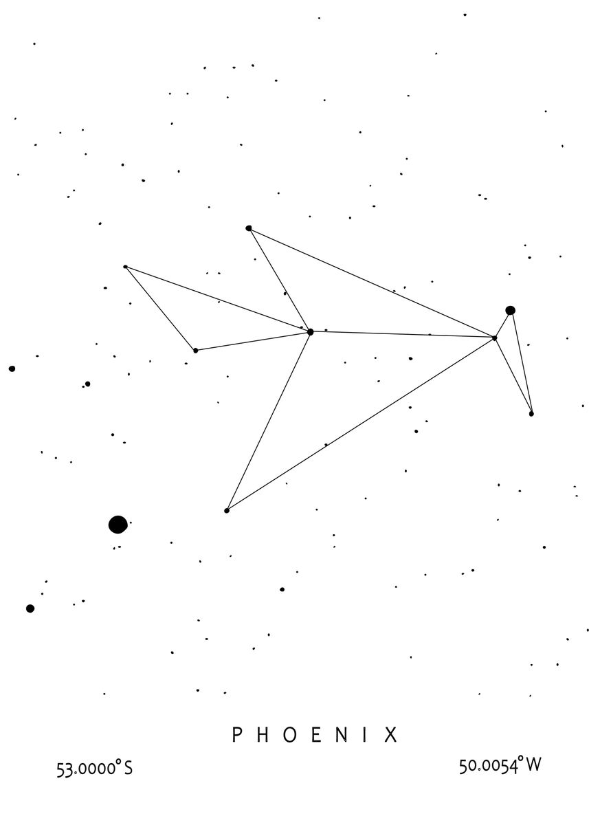 'Phoenix Constellation modern and minimal' Poster, picture, metal print ...