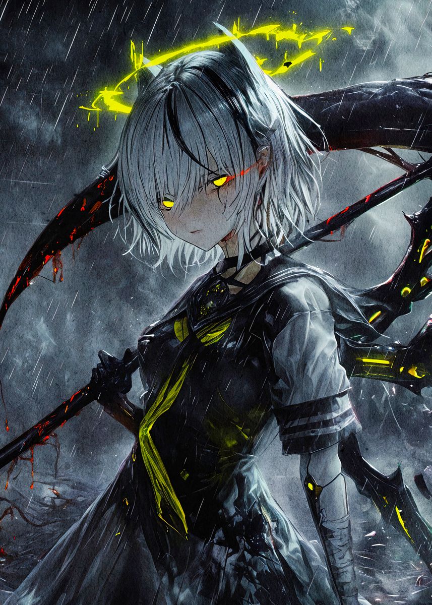 'Anime Girl Scythe' Poster, picture, metal print, paint by Crystal ...