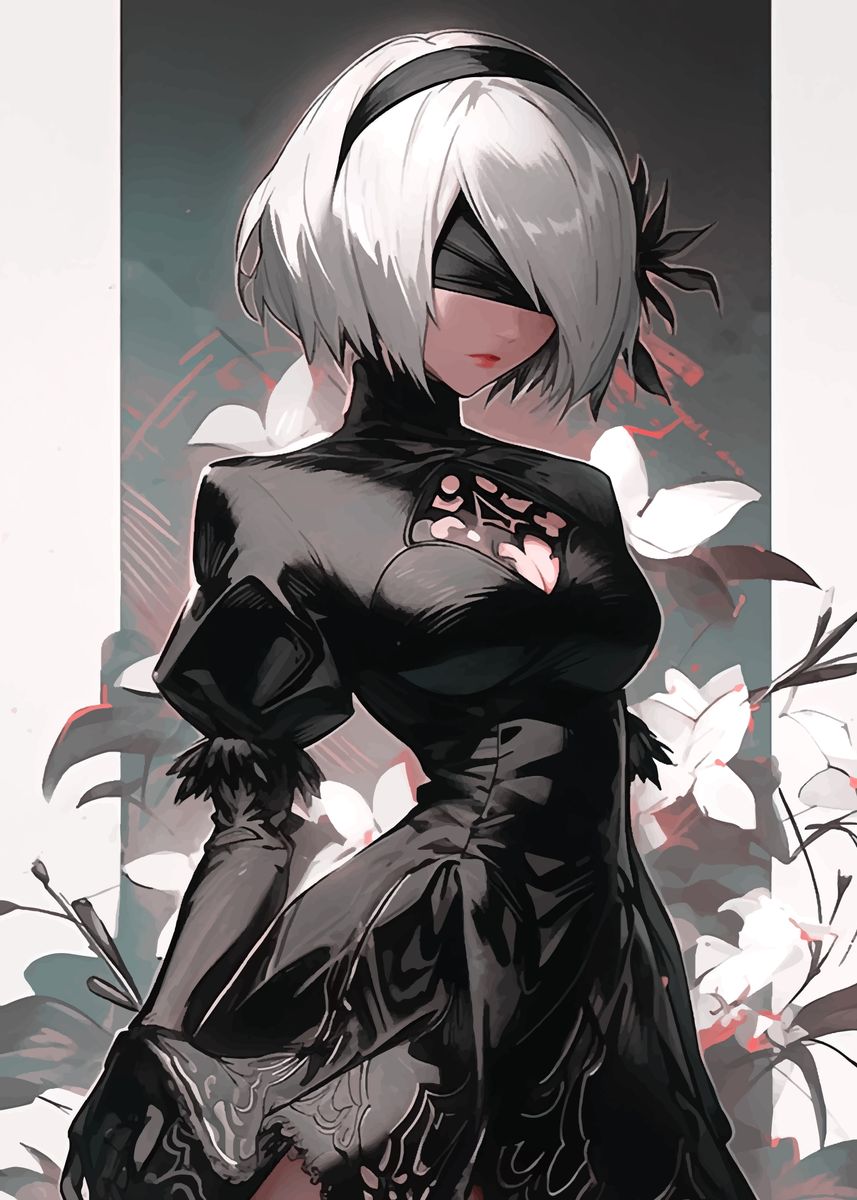 '2B Nier Automata Art' Poster, picture, metal print, paint by brandil ...