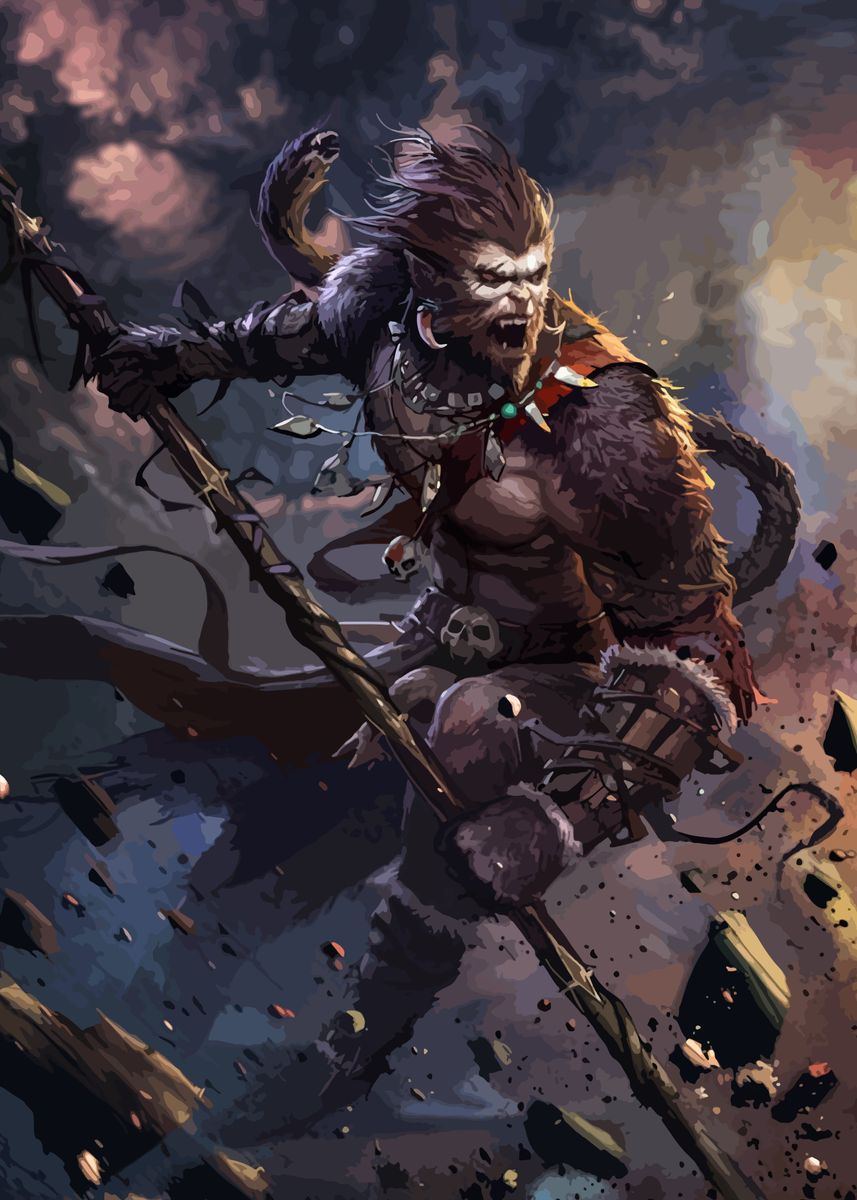 'Wukong' Poster, picture, metal print, paint by coachiii | Displate