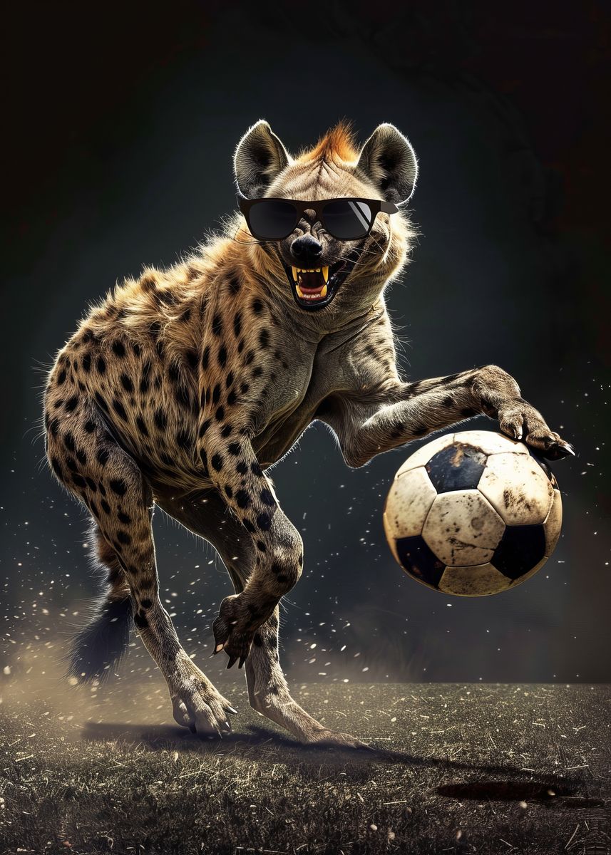 'Hyena Soccer Player' Poster, picture, metal print, paint by Henning ...