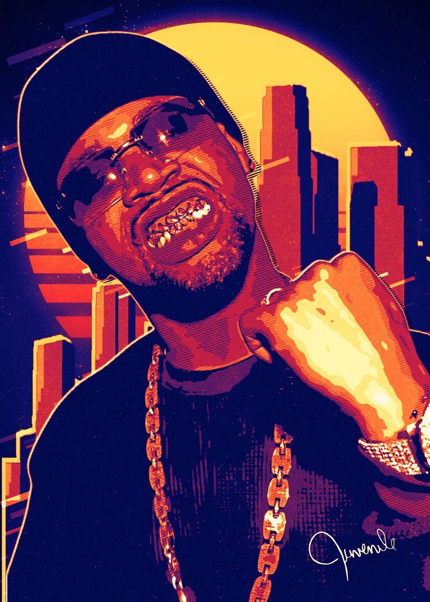 'Juvenile Rapper Portrait' Poster, picture, metal print, paint by ...