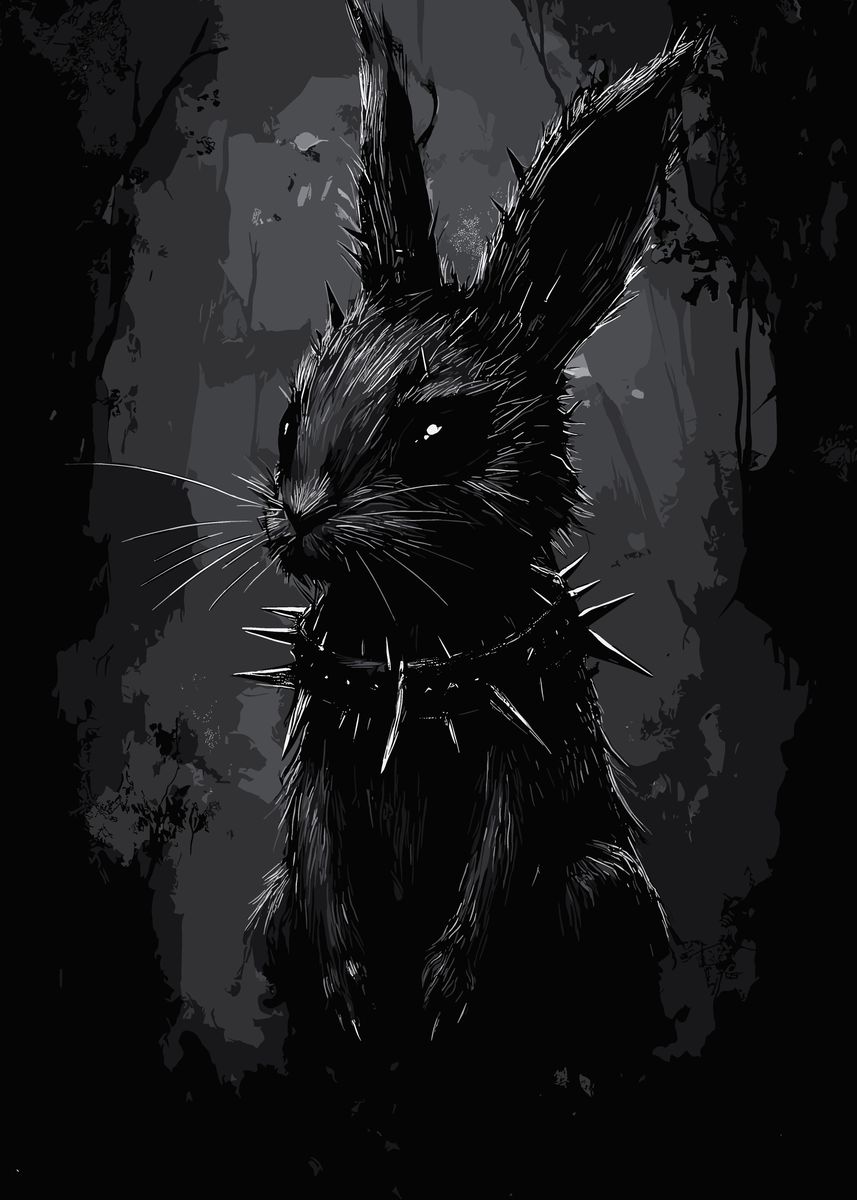 'Dark Spiked Gothic Rabbit' Poster, picture, metal print, paint by ...