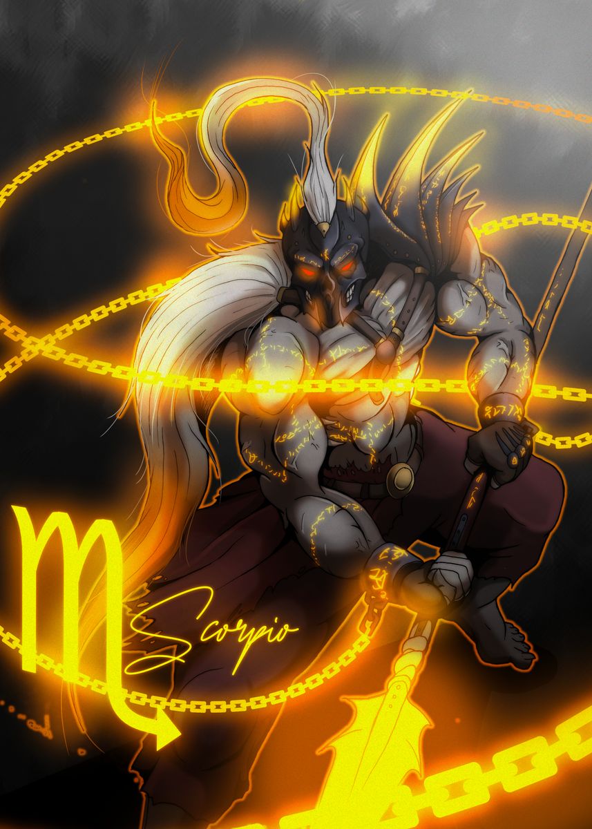 'Scorpio Zodiac Warrior' Poster, picture, metal print, paint by Albe ...
