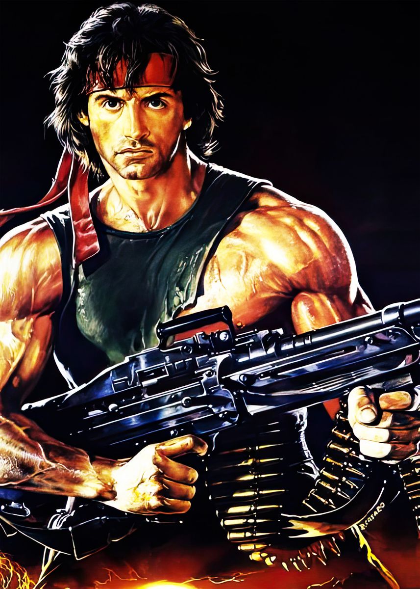 'Rambo Action Poster' Poster, picture, metal print, paint by Momon ...