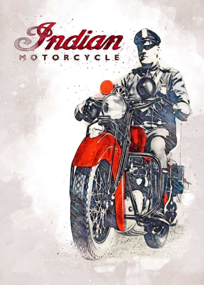 'Indian Motorcycle ' Poster, picture, metal print, paint by Johny Do ...