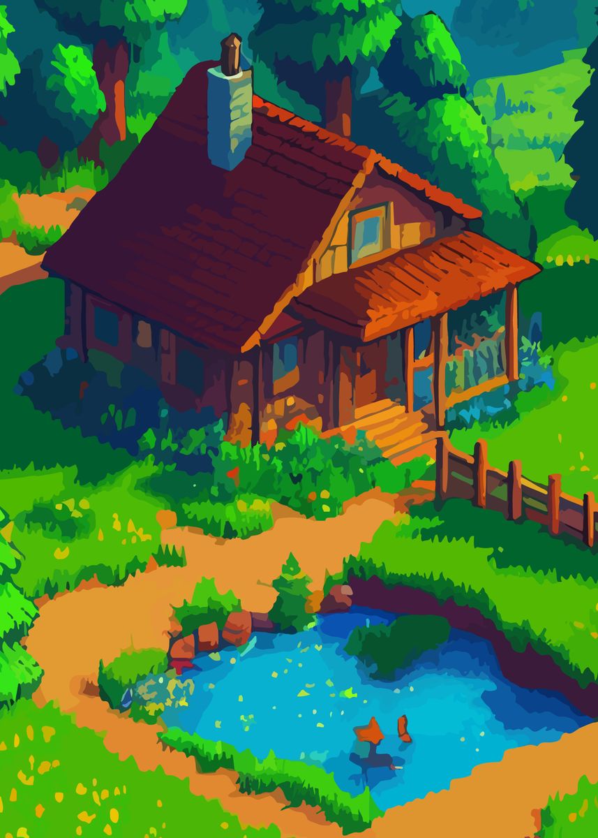 'Forest Stardew valley' Poster, picture, metal print, paint by Roger De ...