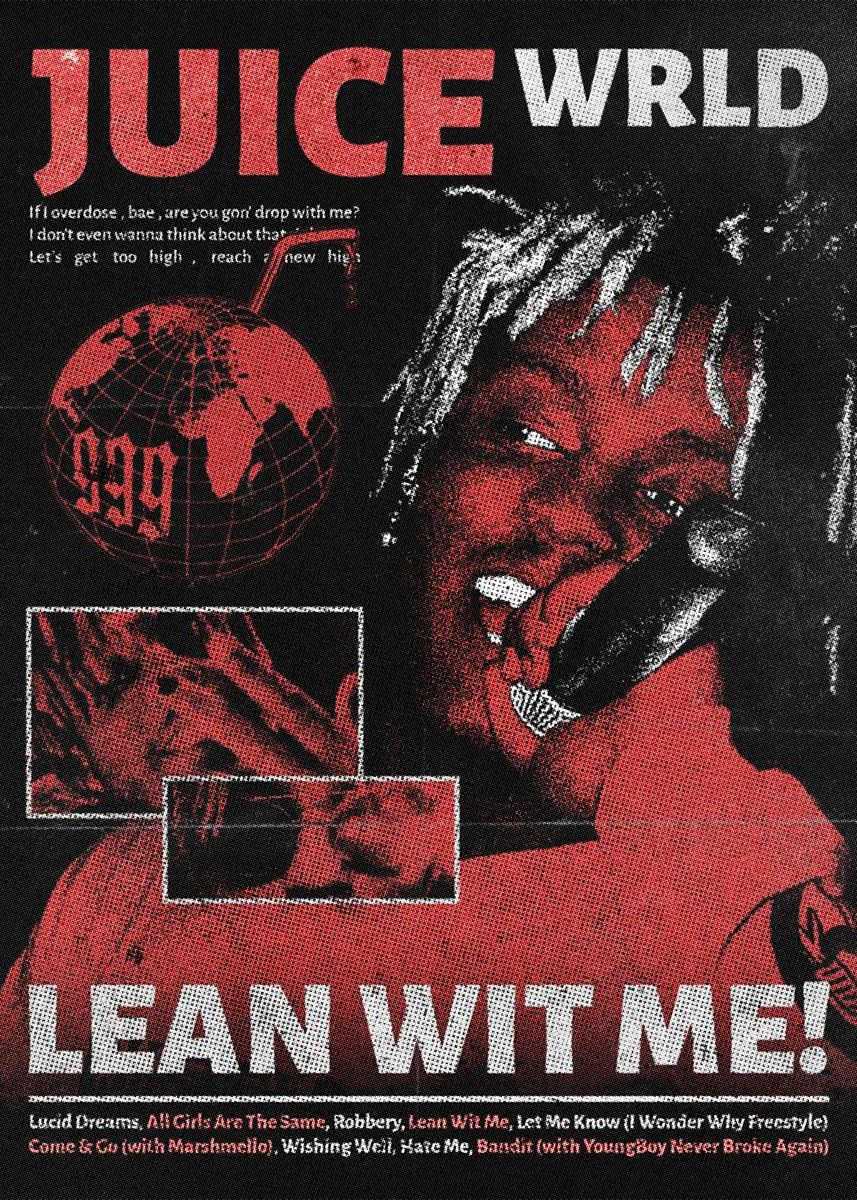 'Juice Wrld Lean Wit Me Poster' Poster, picture, metal print, paint by ...