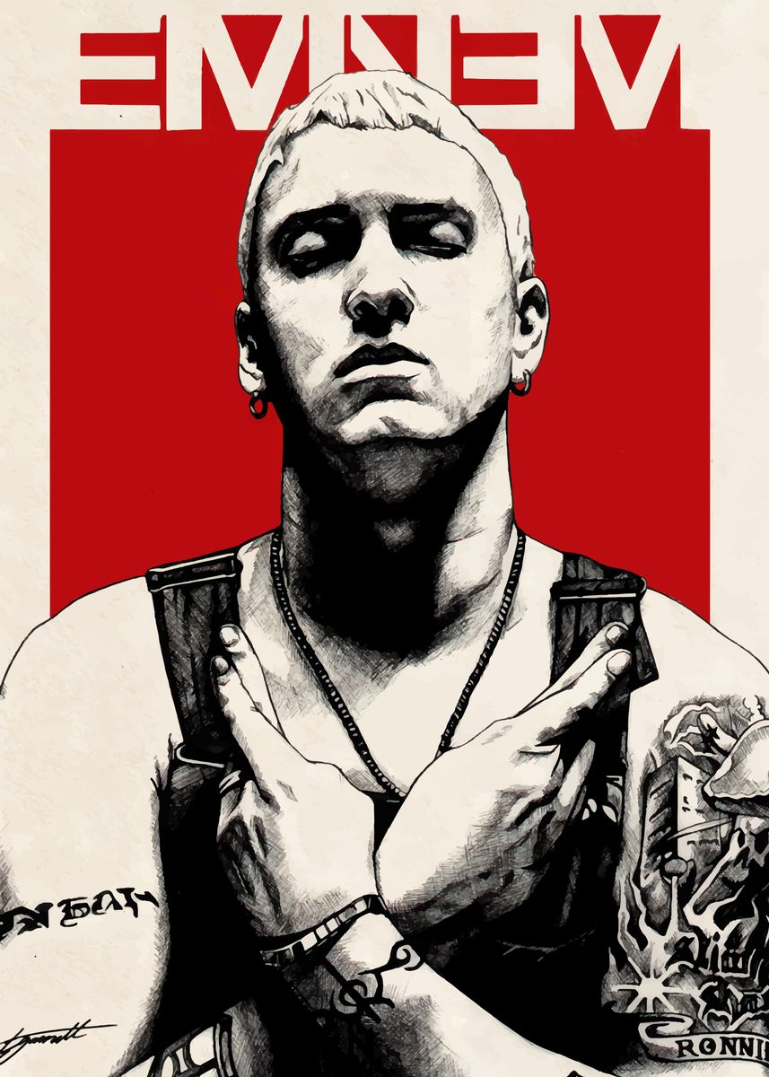 'Eminem Portrait' Poster, picture, metal print, paint by sugih bondho ...