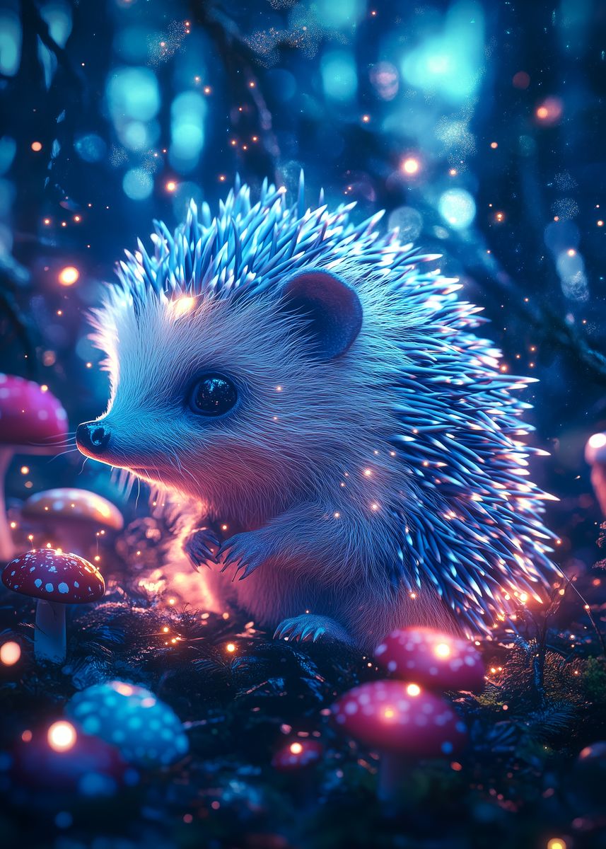 'Magical Hedgehog' Poster, picture, metal print, paint by InterGalatica ...