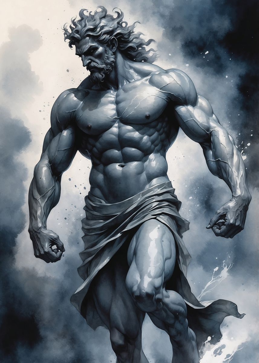 'Muscular God Figure' Poster, picture, metal print, paint by Noomy ...