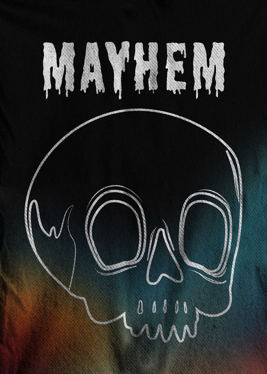 'Skull Mayhem Graphic' Poster, picture, metal print, paint by | Displate