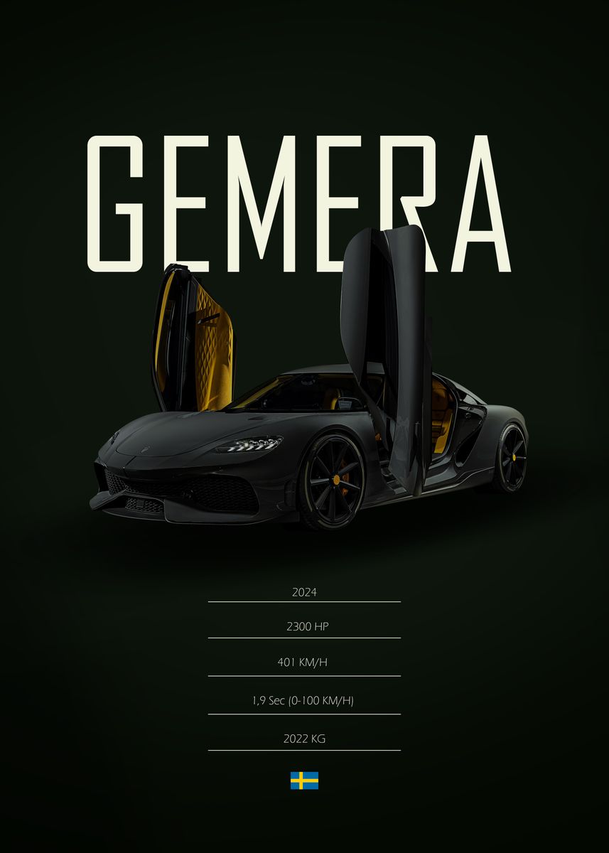 '2024 Koenigsegg Gemera' Poster, picture, metal print, paint by ...