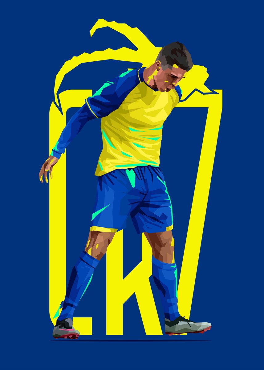 'Cristiano Ronaldo Soccer Illustration' Poster, picture, metal print ...