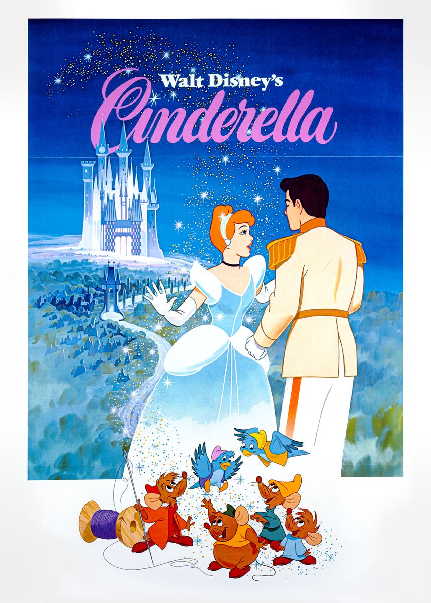 'Cinderella Vintage Poster' Poster, picture, metal print, paint by ...