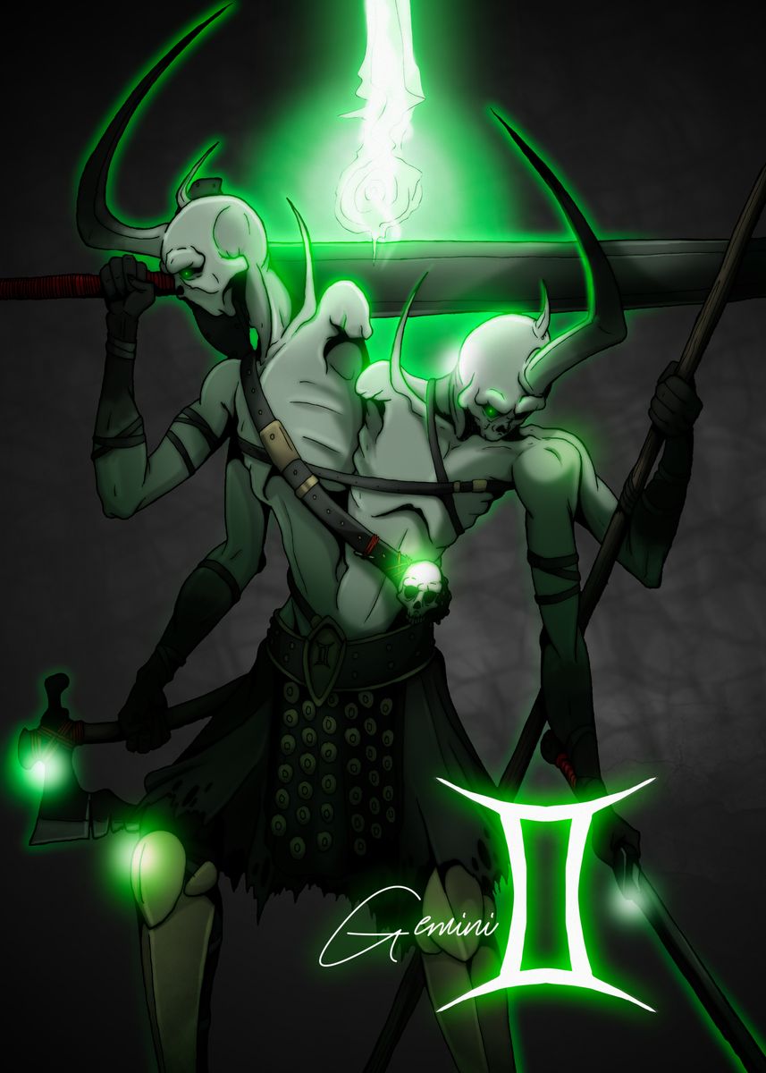 'Gemini Warrior ' Poster, picture, metal print, paint by Albe Botha | Displate