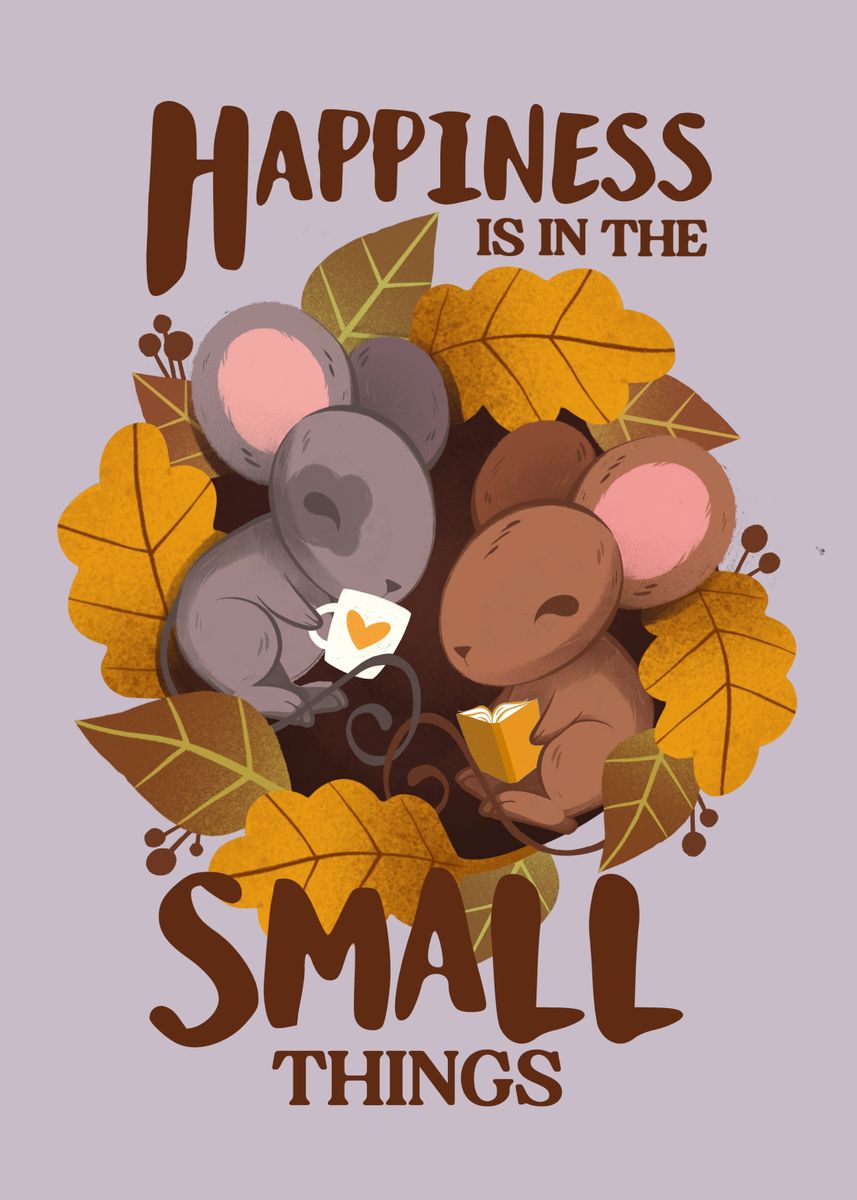 'Happiness in Small Things' Poster, picture, metal print, paint by ...