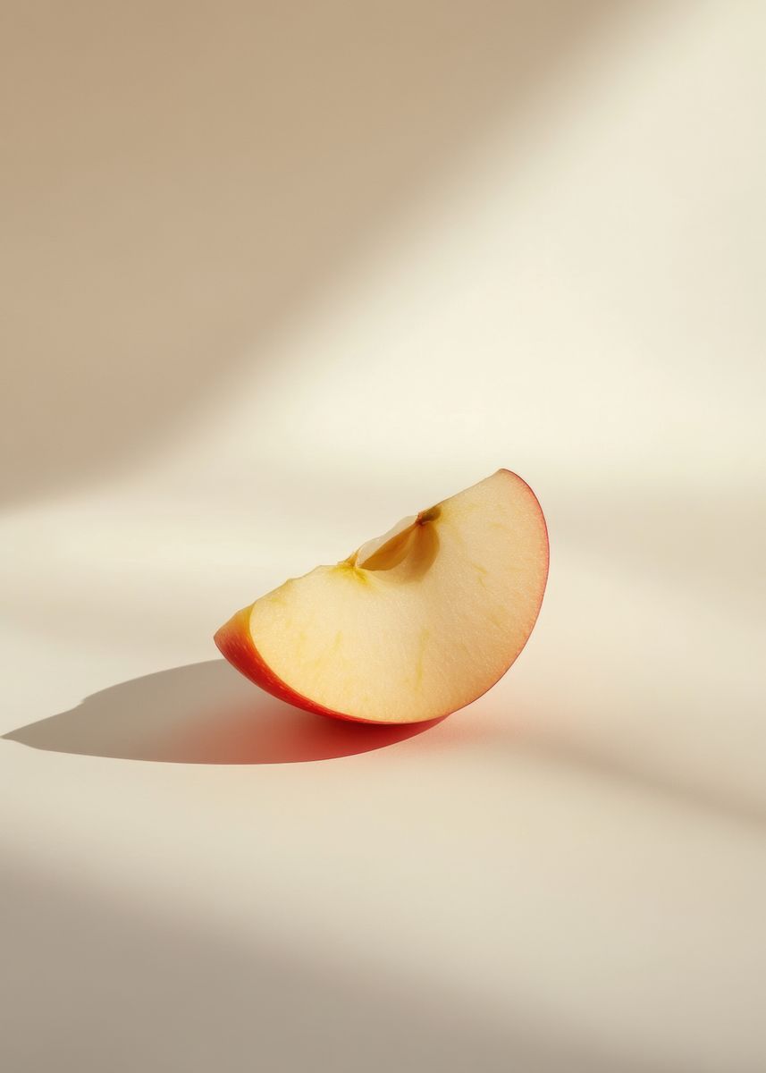 'Apple Slice Minimalist' Poster, picture, metal print, paint by Ryu ...