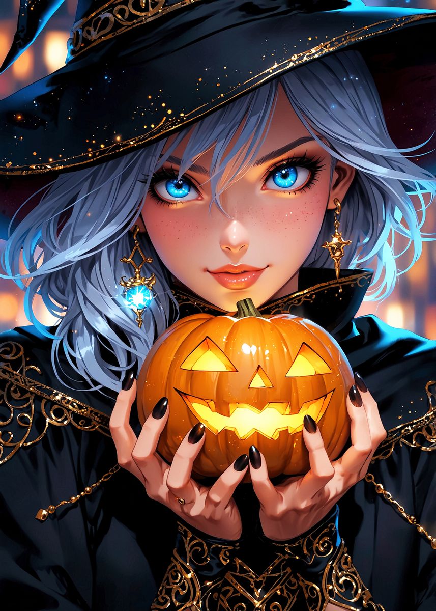 'Brin - The Halloween Witch' Poster, picture, metal print, paint by ...